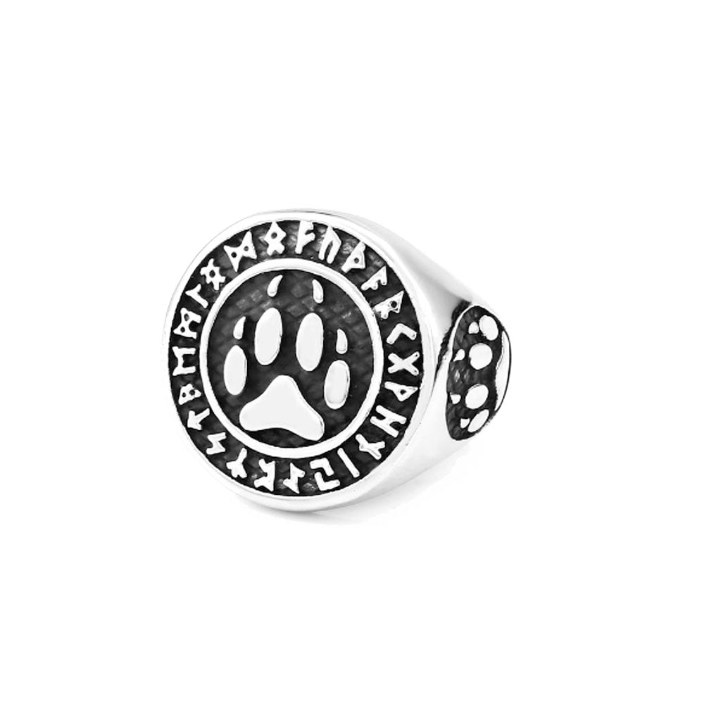 BEAR PAW SIGNET RING BY SEVEN50 IN STAINLESS STEEL