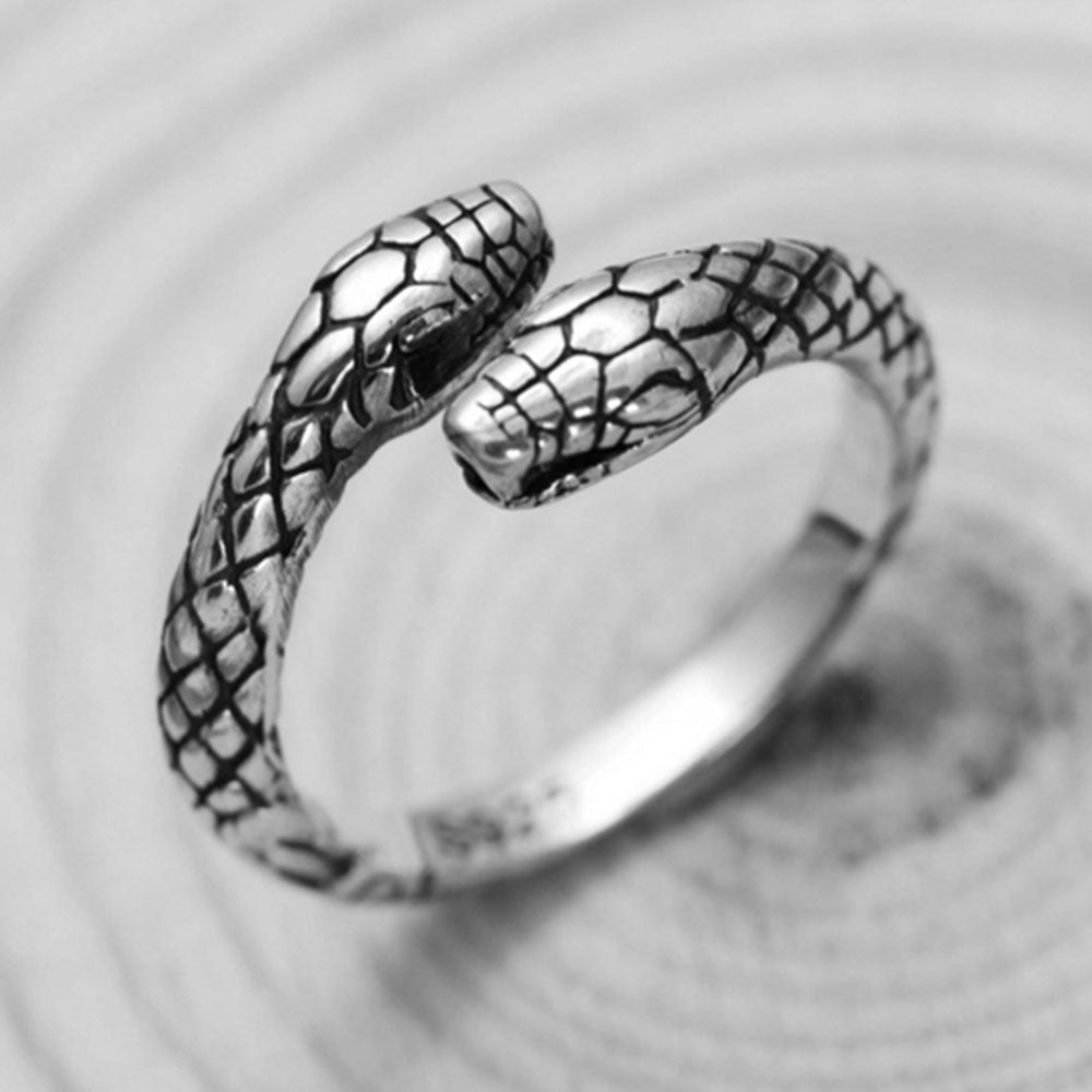 Stainless Steel Offset Snake Ring in White Color , Snake band ring , m ...