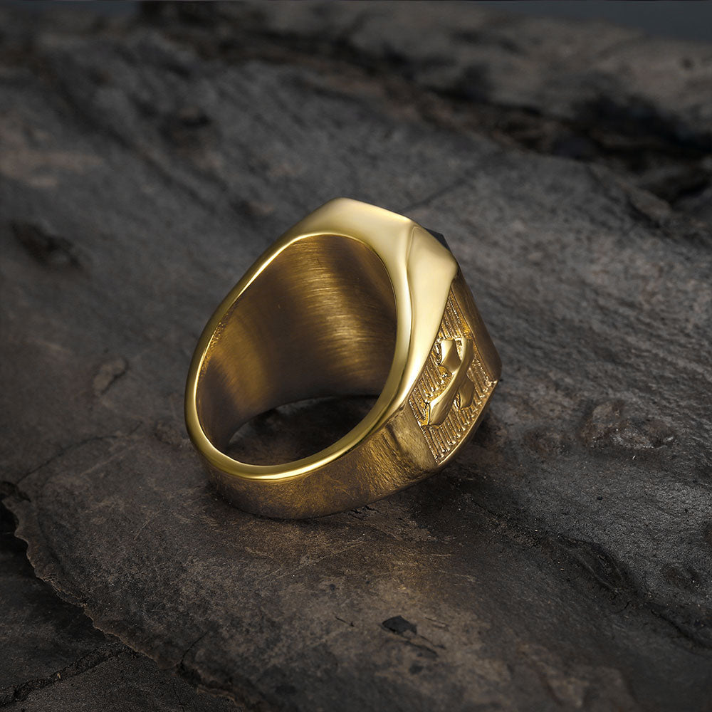 RED STONE CROSS SIGNET RING – SEVEN50