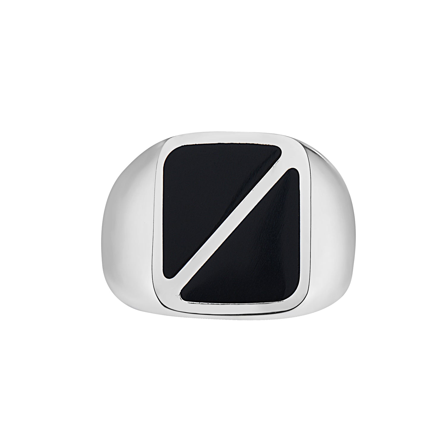 TRIANGLE PATTERN BLACK ONYX SQUARE SIGNET RING – SEVEN50