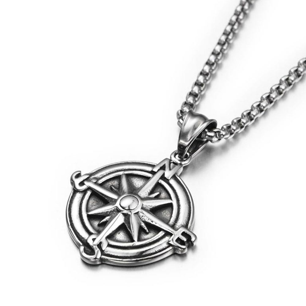 DISC COMPASS PENDANT CHAIN NECKLACE by Seven50 – SEVEN50