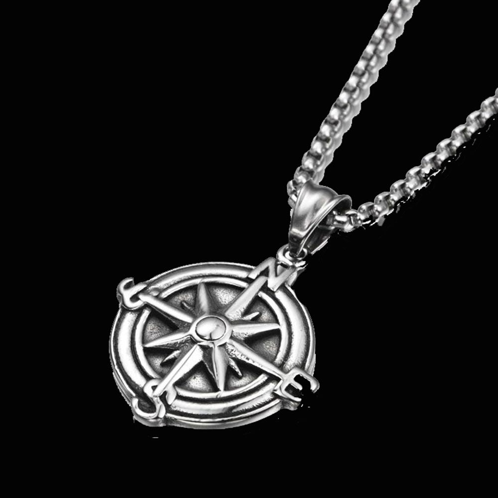 DISC COMPASS PENDANT CHAIN NECKLACE by Seven50 – SEVEN50